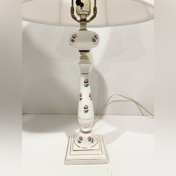 Leviton | Accents | Vintage Berger Table Lamp Wshade Porcelain Flowers ...